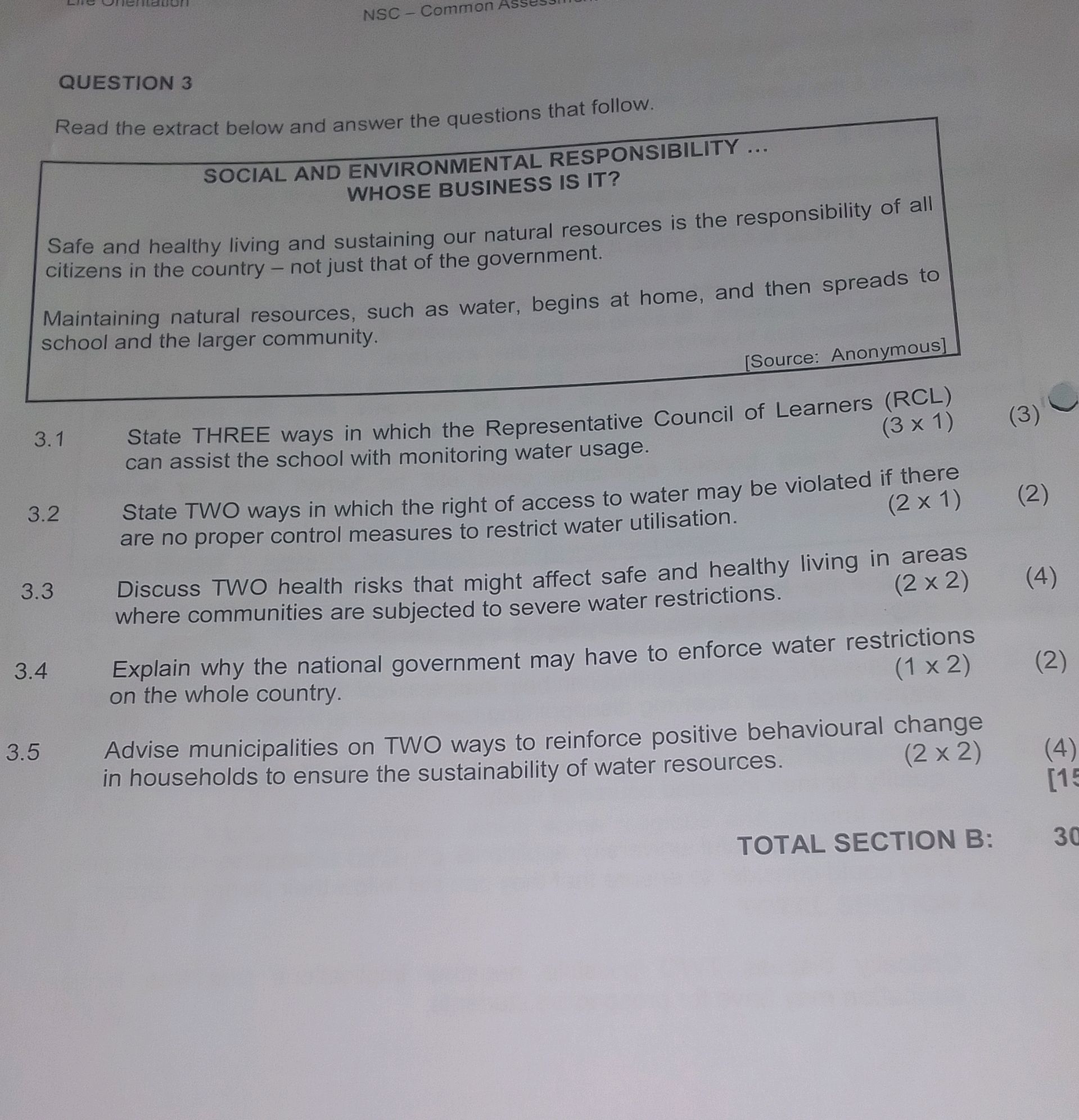 QUESTION 3 Read the extract below and | StudyX
