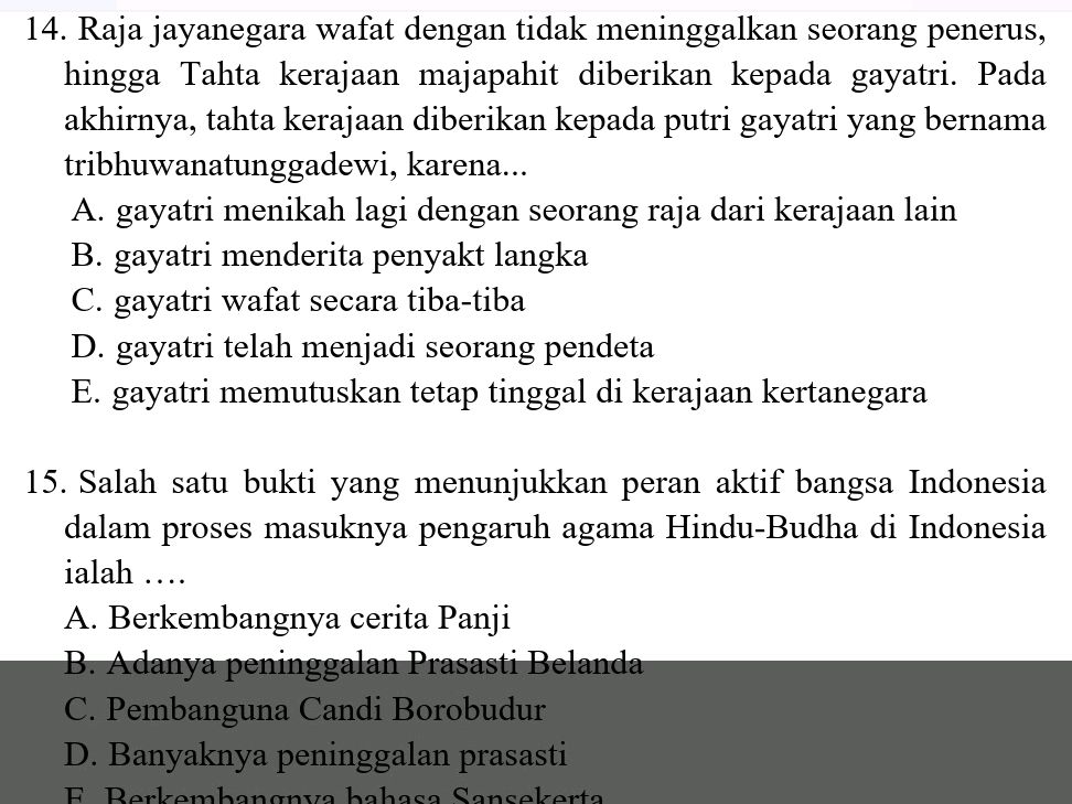 14. Raja jayanegara wafat dengan tidak | StudyX