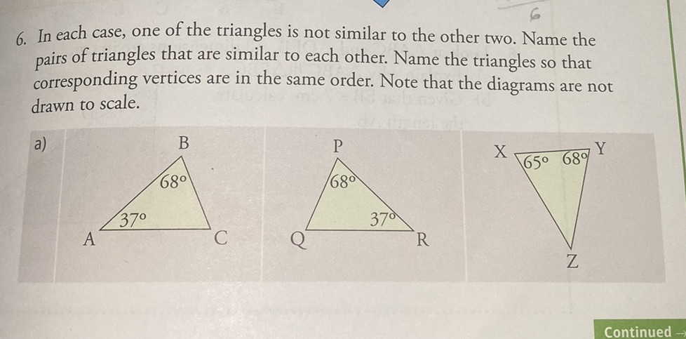 6. In each case, one of the triangles is not | StudyX