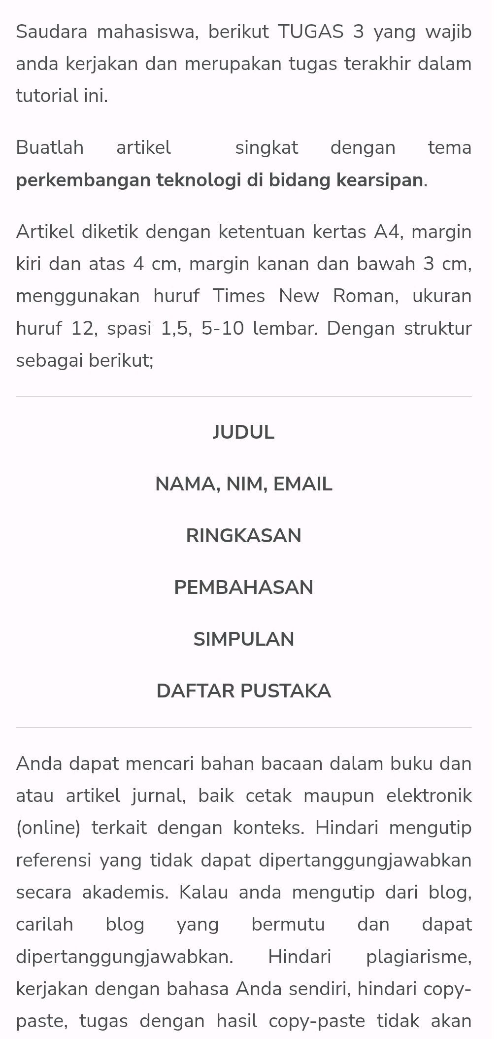 Saudara mahasiswa, berikut TUGAS 3 yang | StudyX