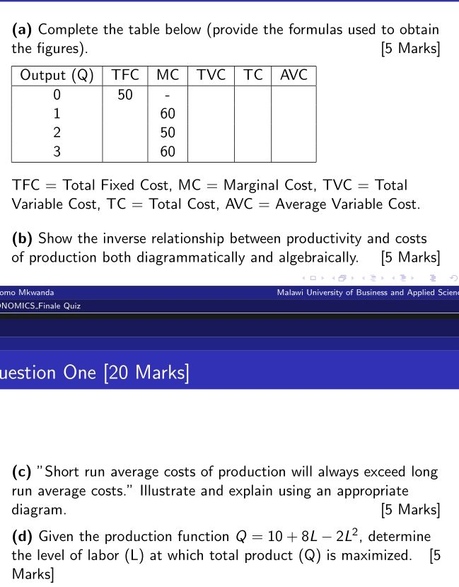 (a) Complete the table below (provide the | StudyX