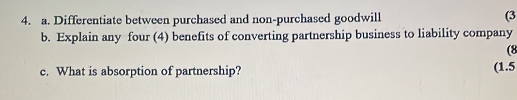 4. a. Differentiate between purchased and | StudyX