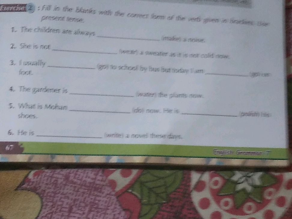 Exercise 2: Fill in the blanks with the | StudyX