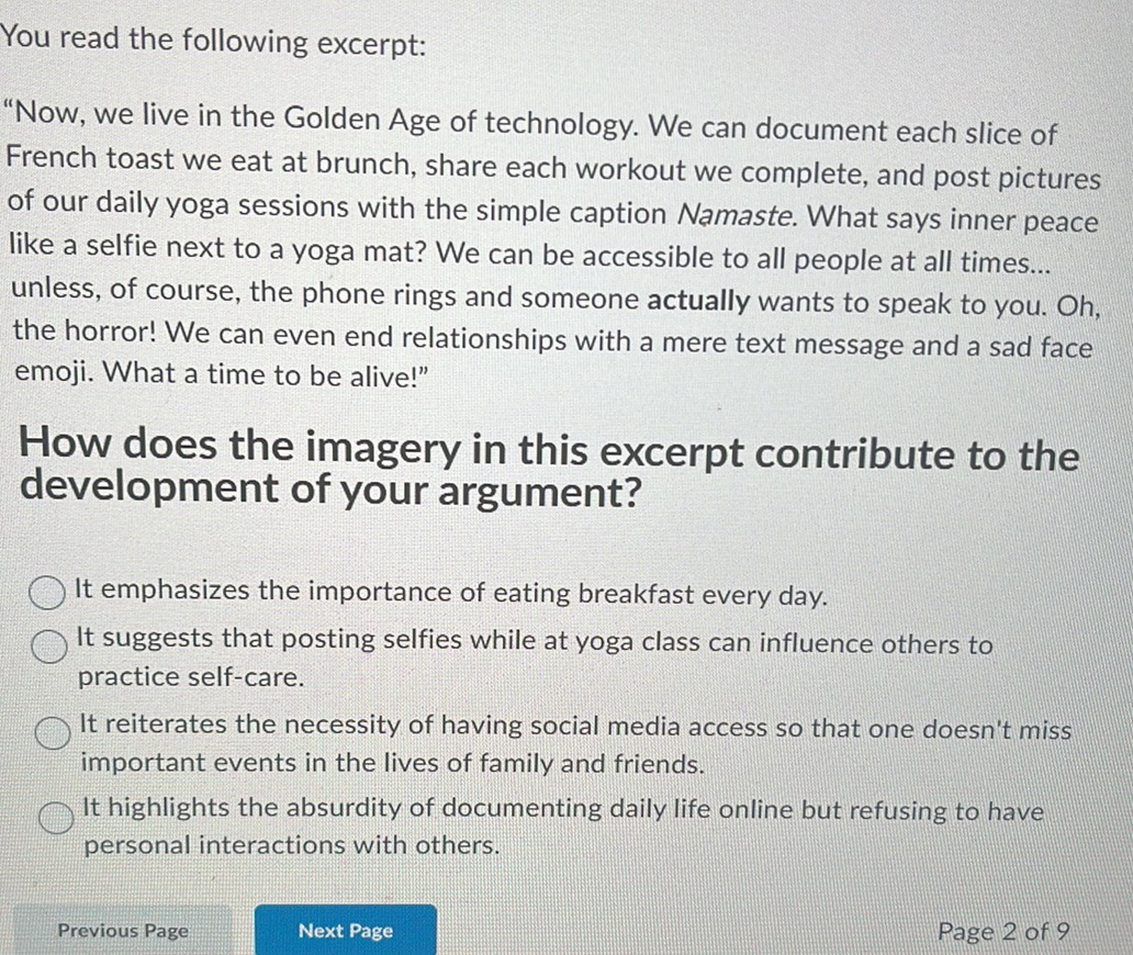 You read the following excerpt: "Now, we | StudyX