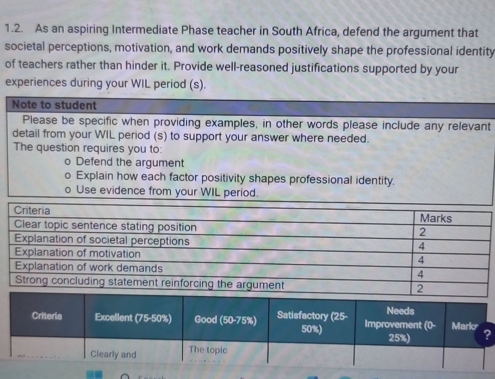 1.2. As an aspiring Intermediate Phase | StudyX