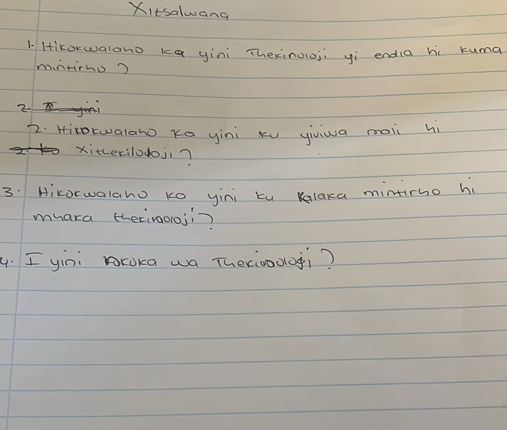 1. Hikokwalano ka yini Thekinoloji yi endia | StudyX