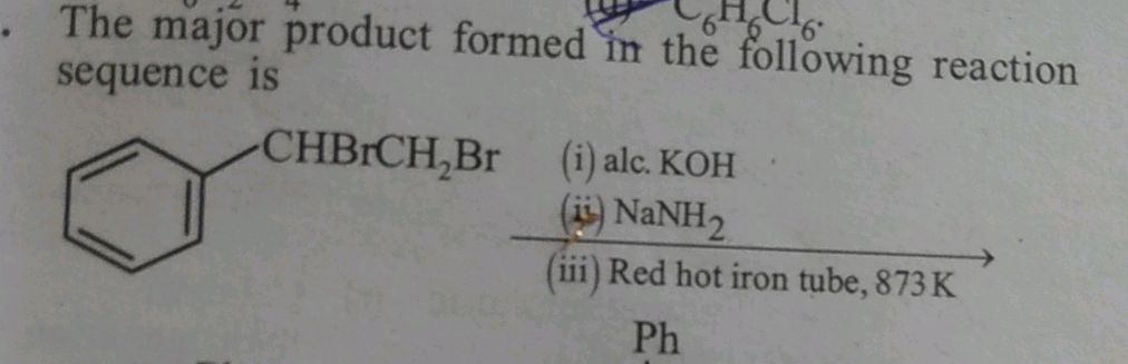 The major product formed in the following | StudyX