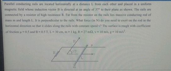 Parallel conducting rails are located | StudyX