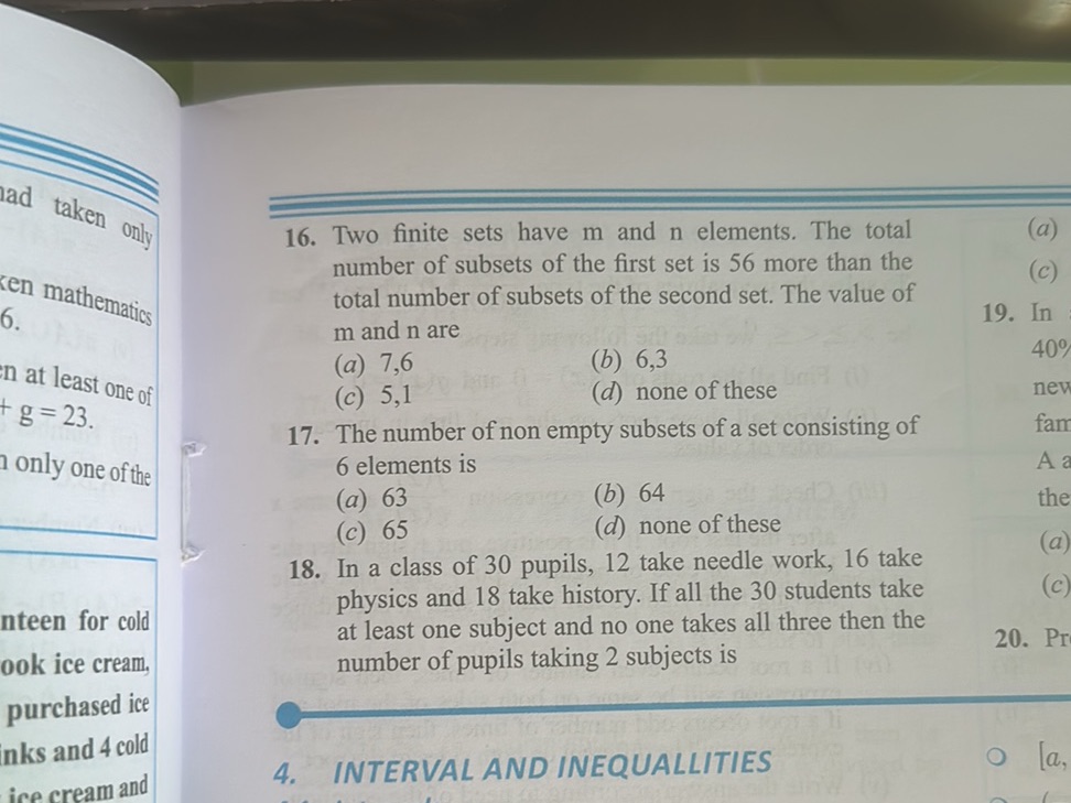 16. Two finite sets have m and n elements. | StudyX