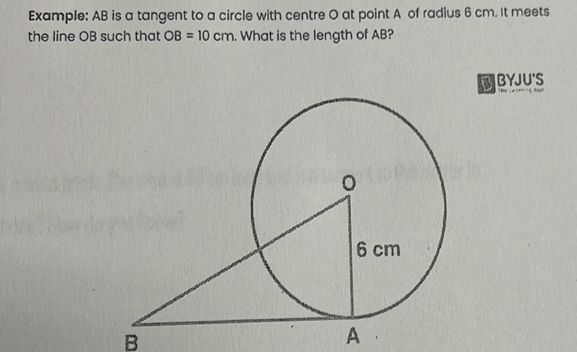 Example: AB is a tangent to a circle with | StudyX