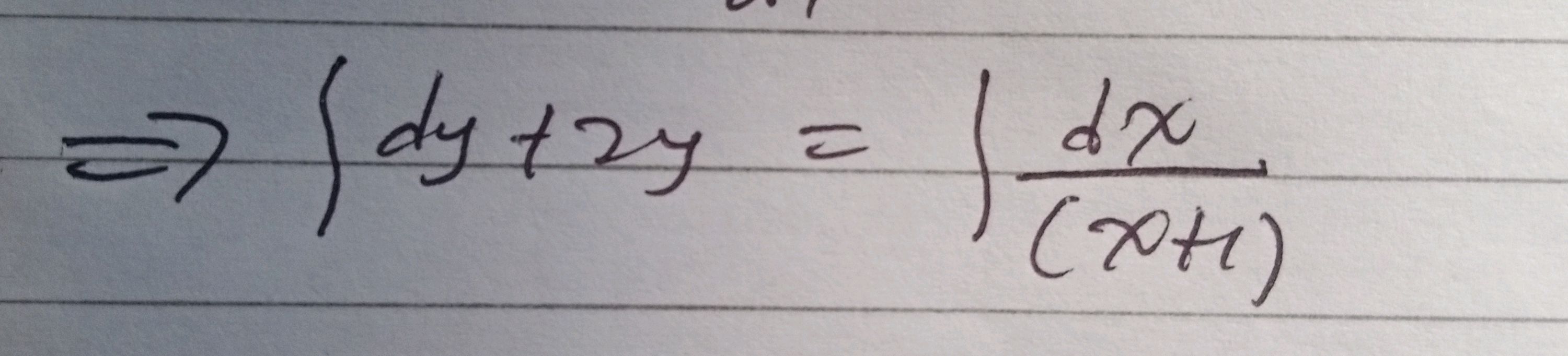 Solving Differential Equation: ∫dy + 2y = | StudyX