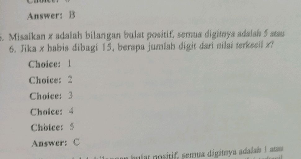 5. Misalkan x adalah bilangan bulat positif, | StudyX