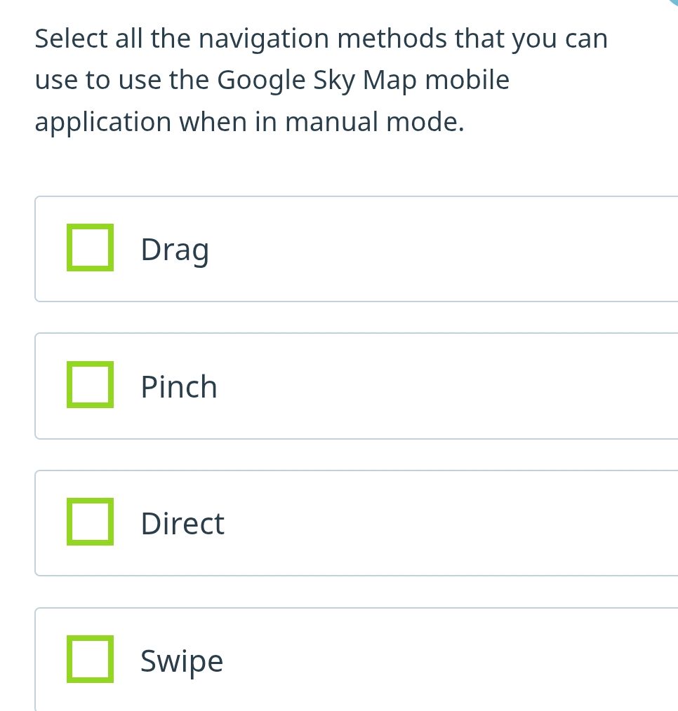 Select all the navigation methods that you | StudyX