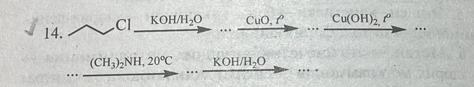 14. ${CH3CH2Cl}$ $ {KOH/H2O}$ ... $ {CuO, | StudyX