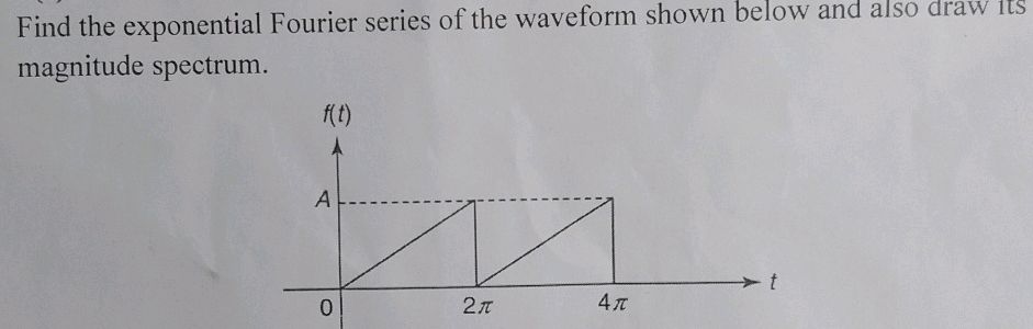 Find the exponential Fourier series of the | StudyX