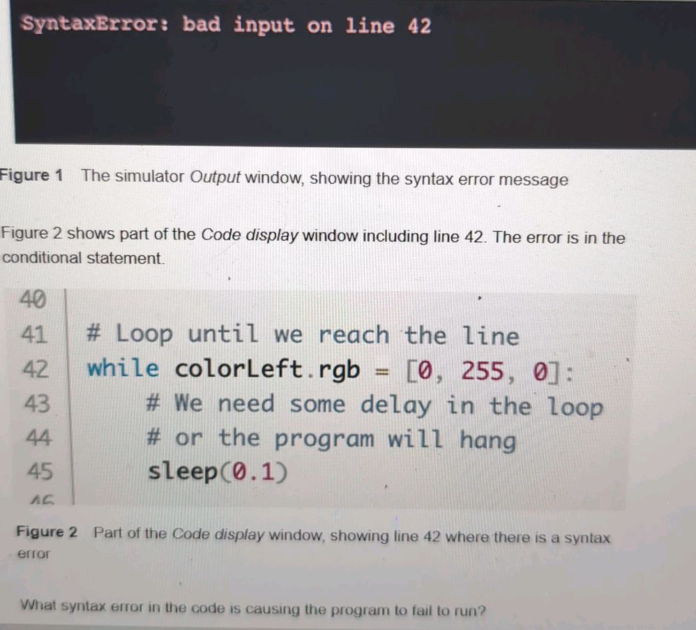 What syntax error in the code is causing the | StudyX
