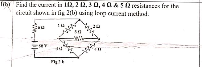Find the current in 1Ω, 2Ω, 3Ω, 4Ω 5Ω | StudyX