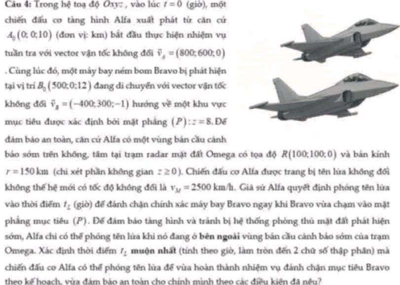 Câu 4: Trong hệ toạ độ Oxyz, vào lúc t = 0 | StudyX