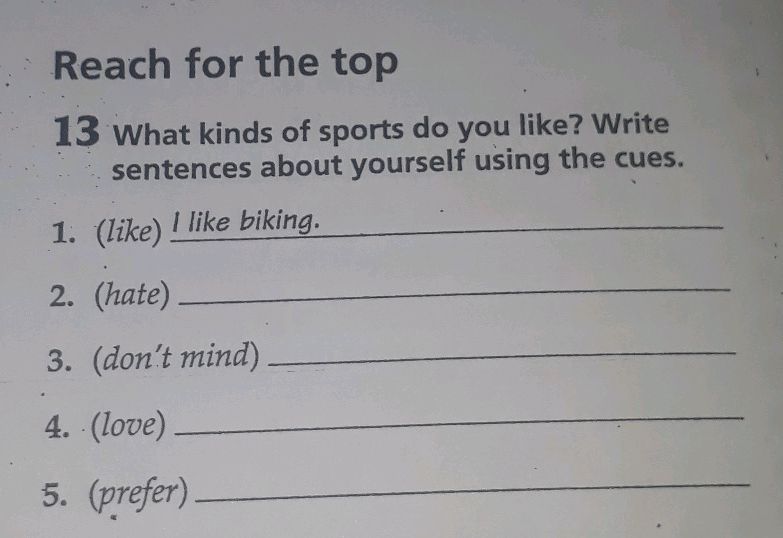 13 What kinds of sports do you like? Write | StudyX