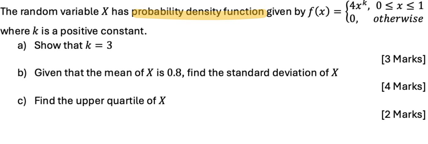 The random variable $X$ has probability | StudyX