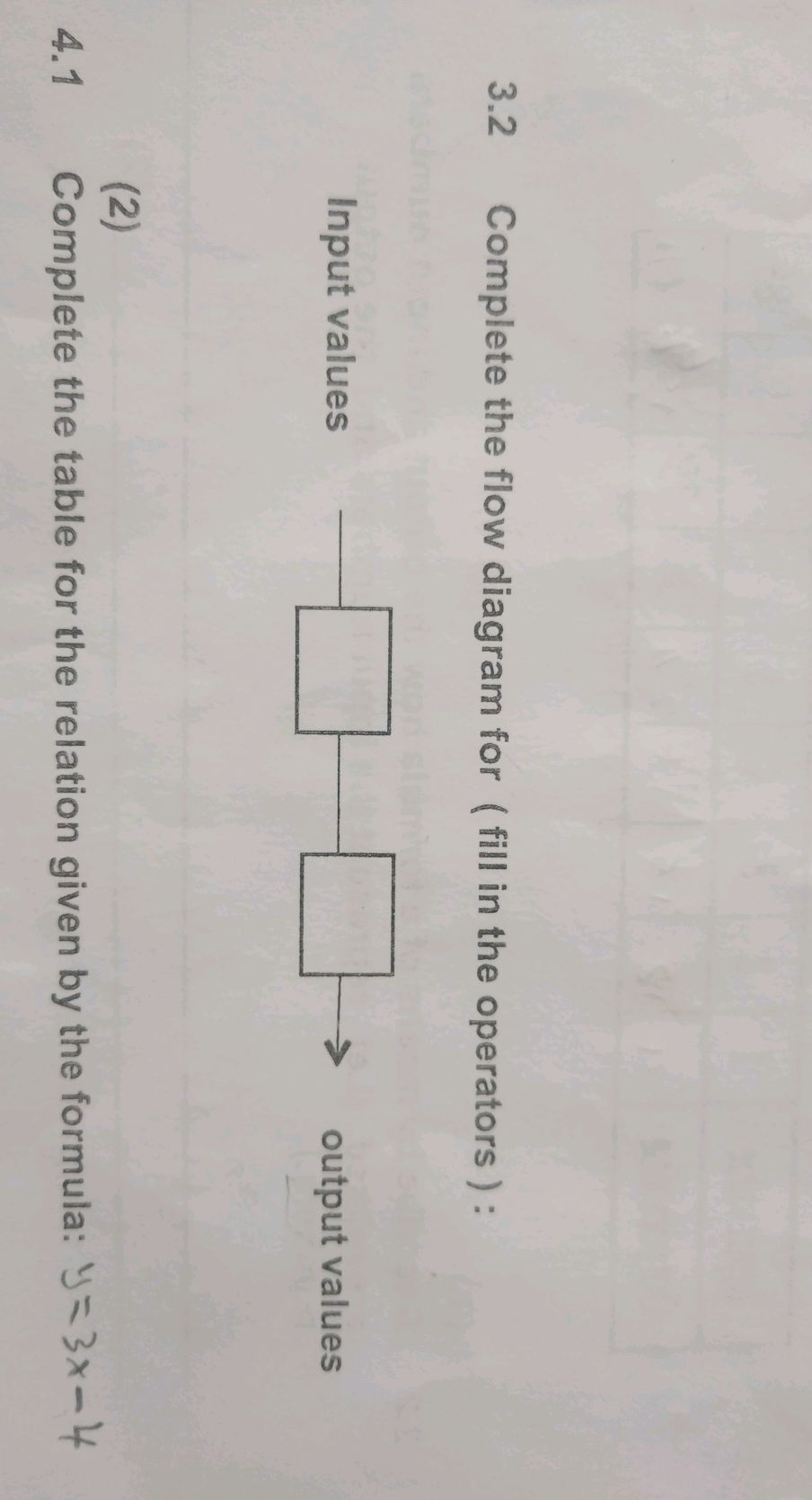 3.2 Complete the flow diagram for (fill in | StudyX