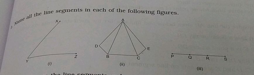 1. Name all the line segments in each of the | StudyX
