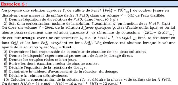 Exercice 6: On prépare une solution aqueuse | StudyX