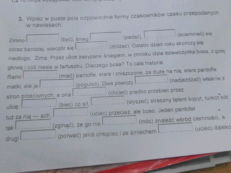 3. Wpisz w puste pola odpowiednie formy | StudyX