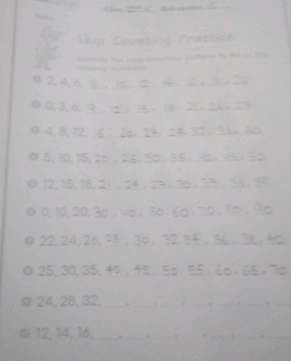 Identify the skip counting pattern to fill | StudyX