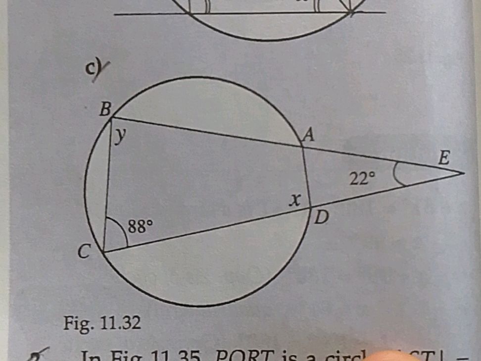 c) In the figure, angle at C is 88 degrees, | StudyX