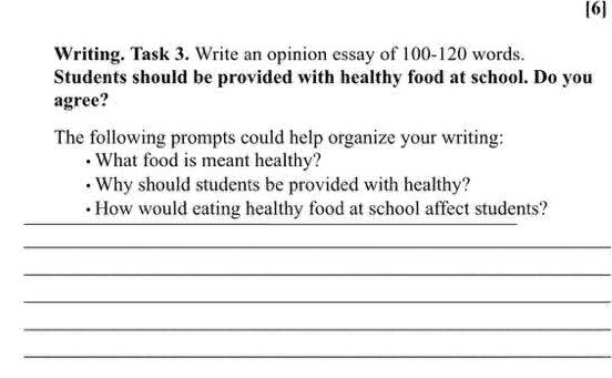 Writing. Task 3. Write an opinion essay of | StudyX