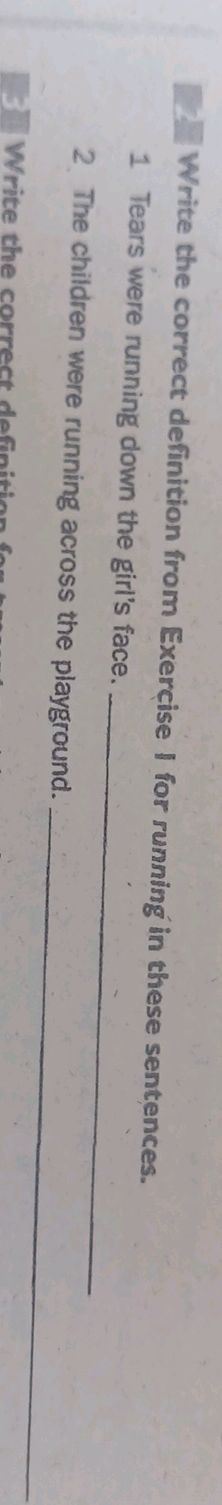 Write the correct definition from Exercise I | StudyX