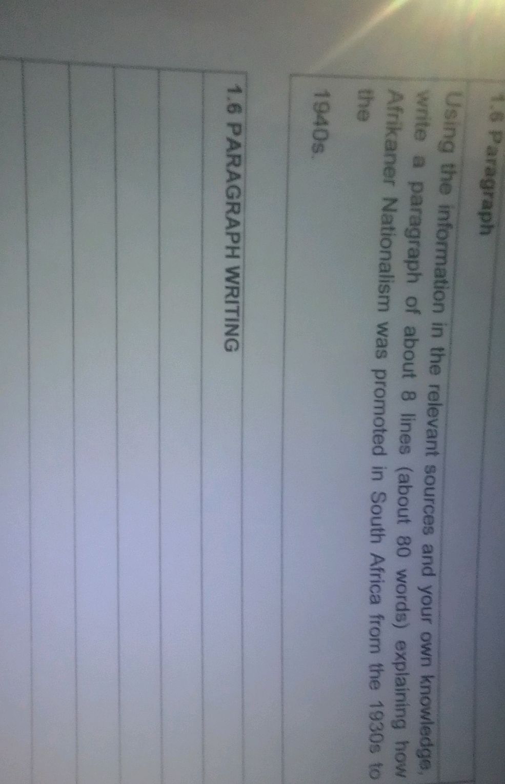 1. 6 Paragraph Using the information in | StudyX