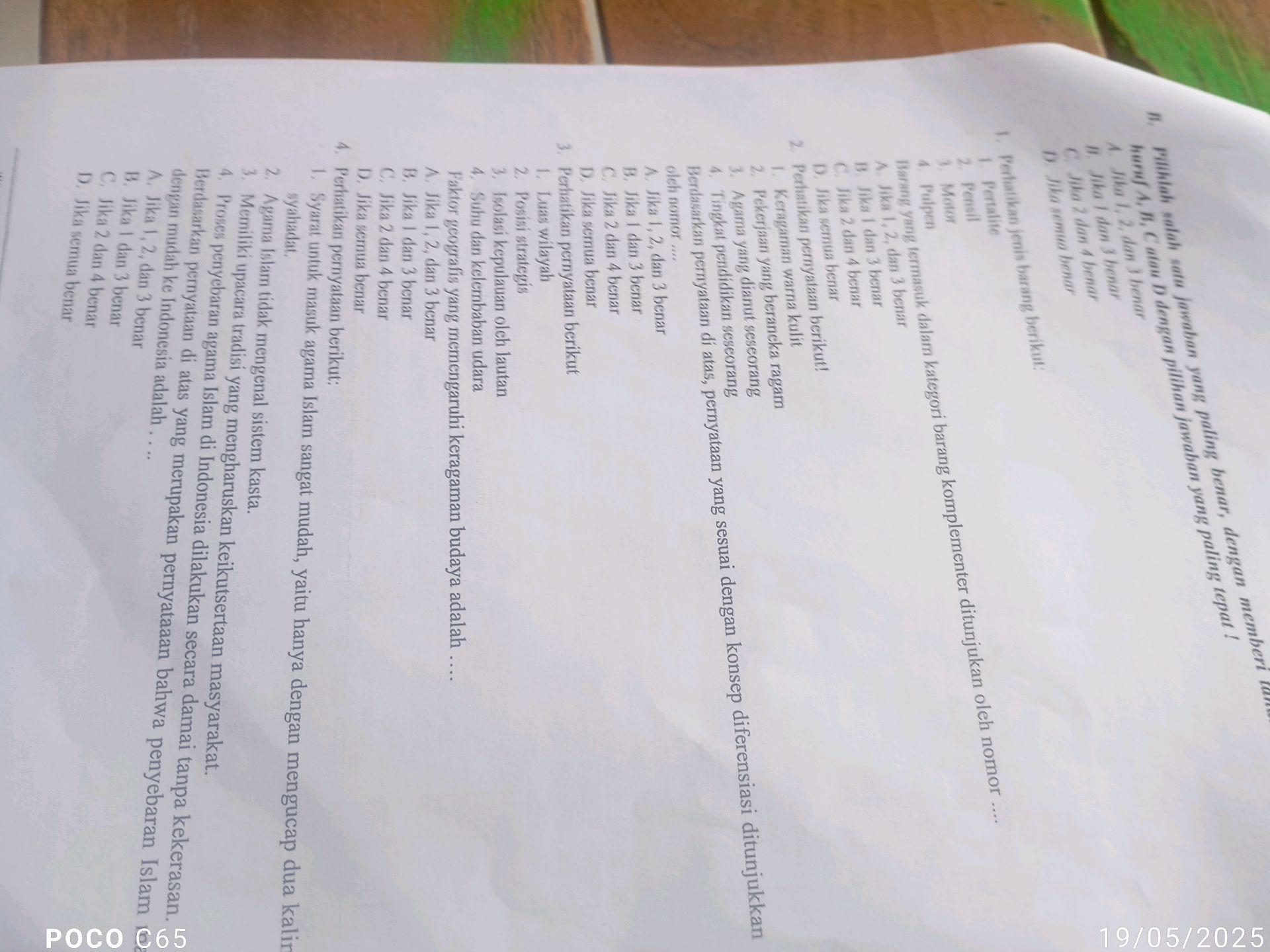 B. Pilihlah salah satu jawaban yang paling | StudyX