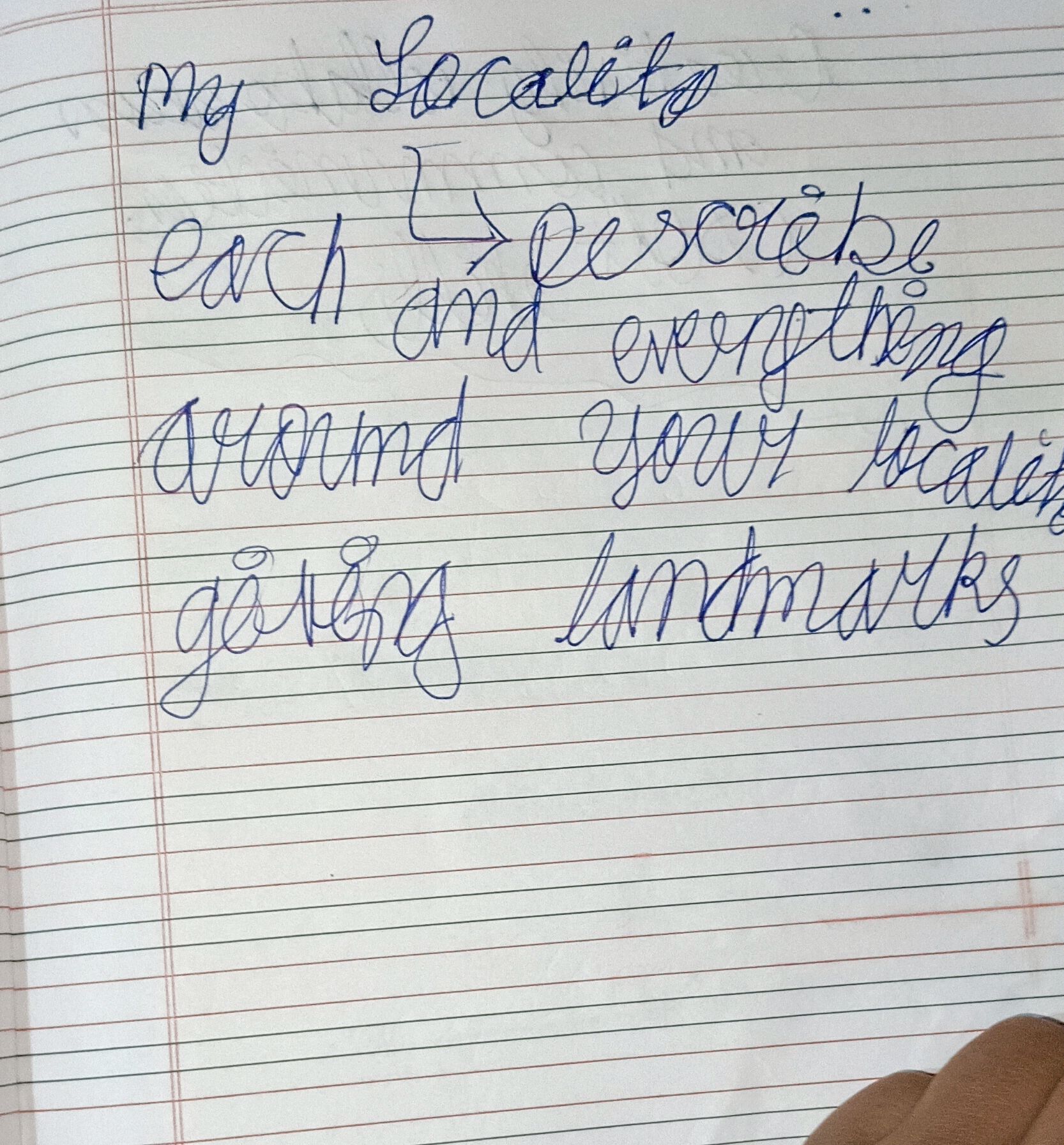 My Locality Describe each and everything | StudyX