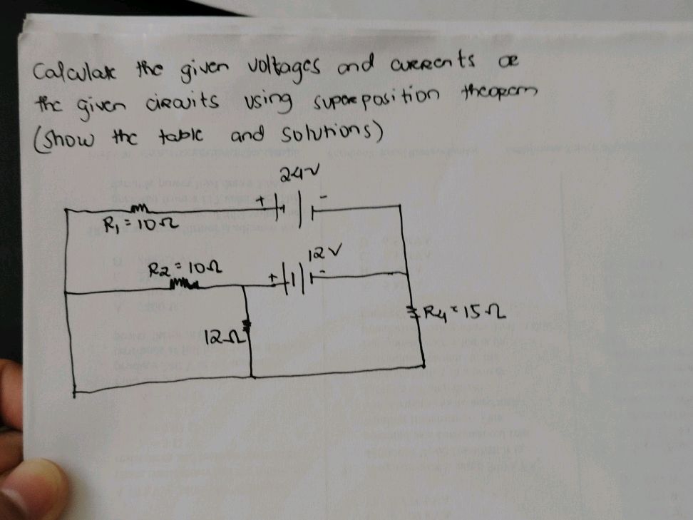 Calculate the given voltages and currents on | StudyX