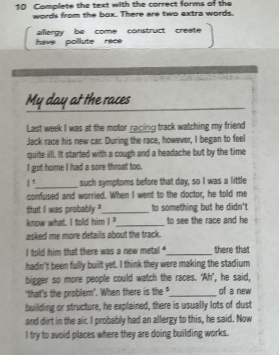 10 Complete the text with the correct forms | StudyX