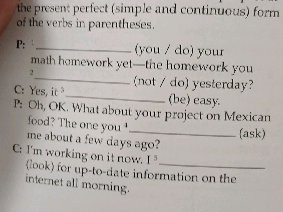 the present perfect (simple and continuous) | StudyX