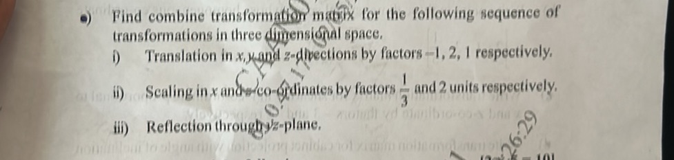 ⚫) Find combine transformation matrix for | StudyX