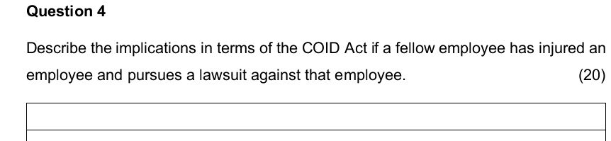 Question 4 Describe the implications in