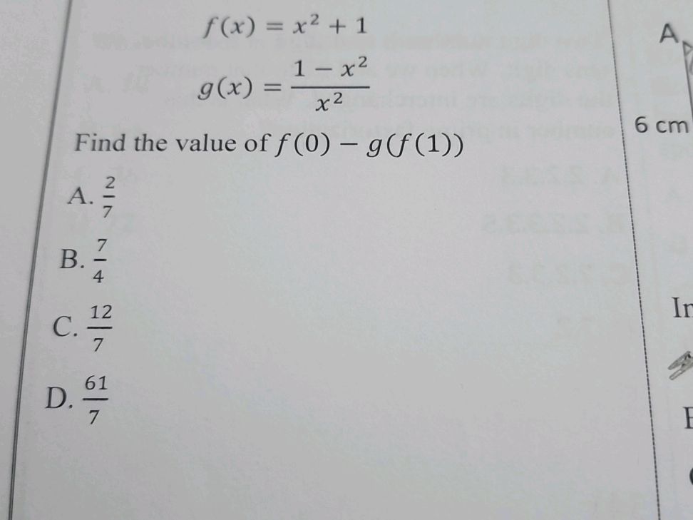 Given the functions: $f(x) = x^2 + 1$ | StudyX