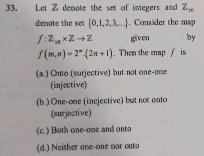 33. Let Z denote the set of integers and | StudyX
