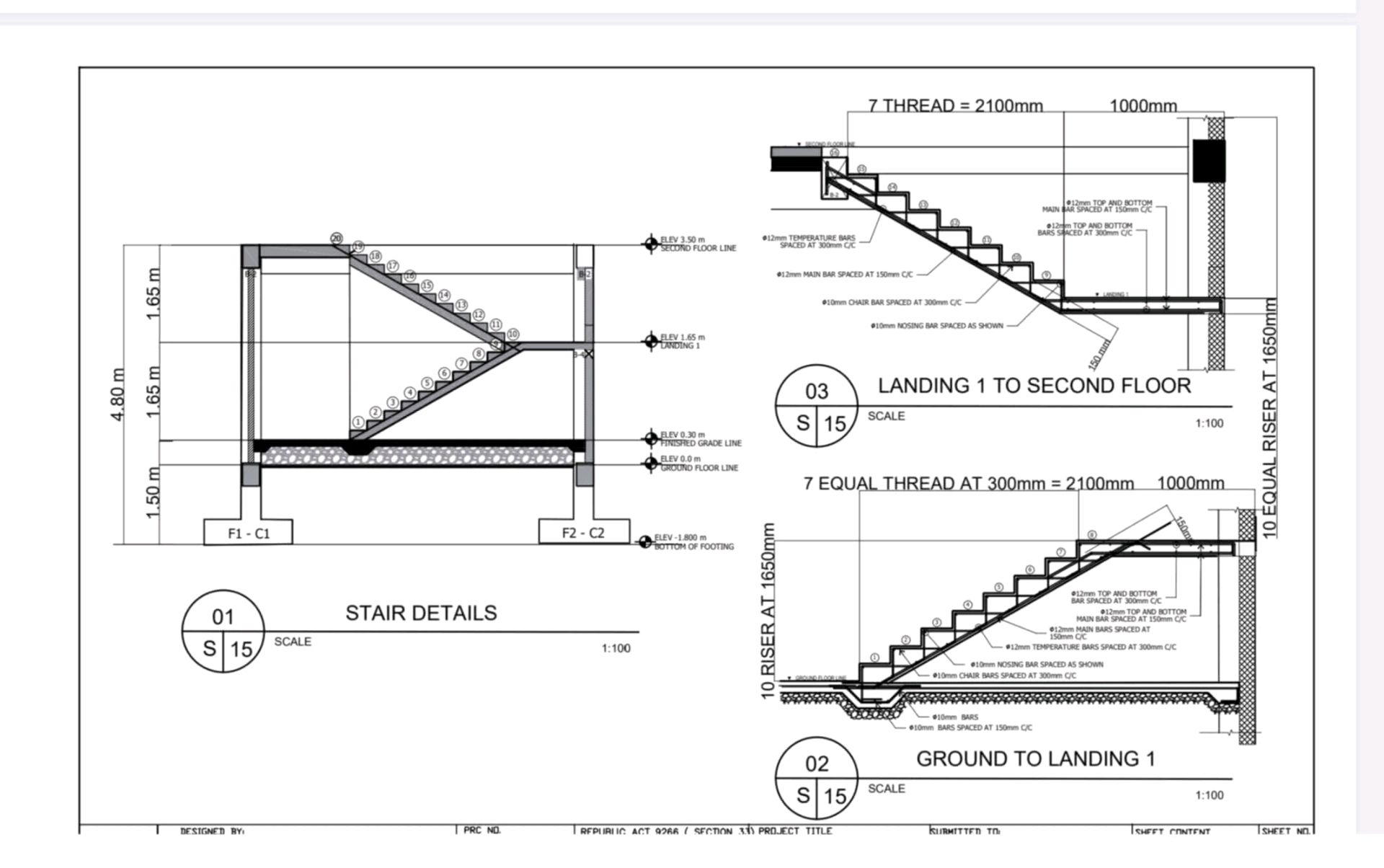 The image shows stair details with | StudyX