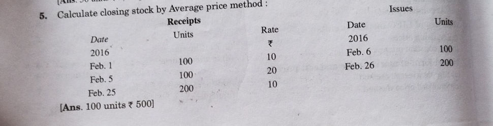5. Calculate closing stock by Average price | StudyX