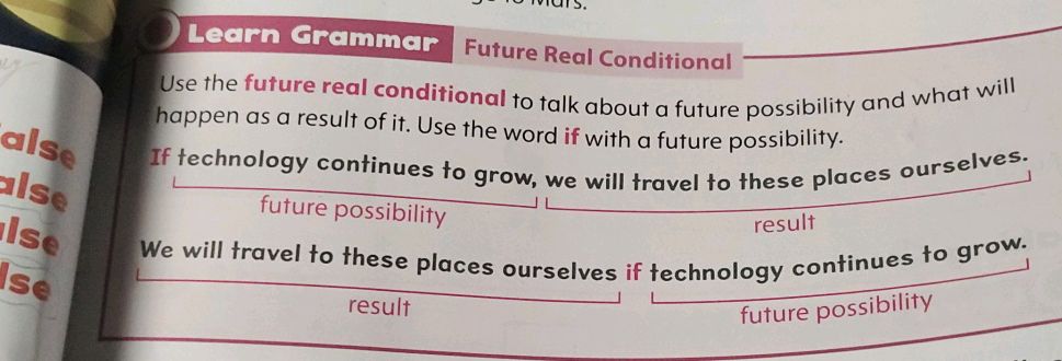 Use the future real conditional to talk | StudyX