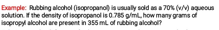 Example: Rubbing alcohol (isopropanol) is | StudyX