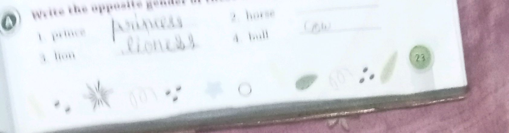 Write the opposite gender of these: 1. | StudyX