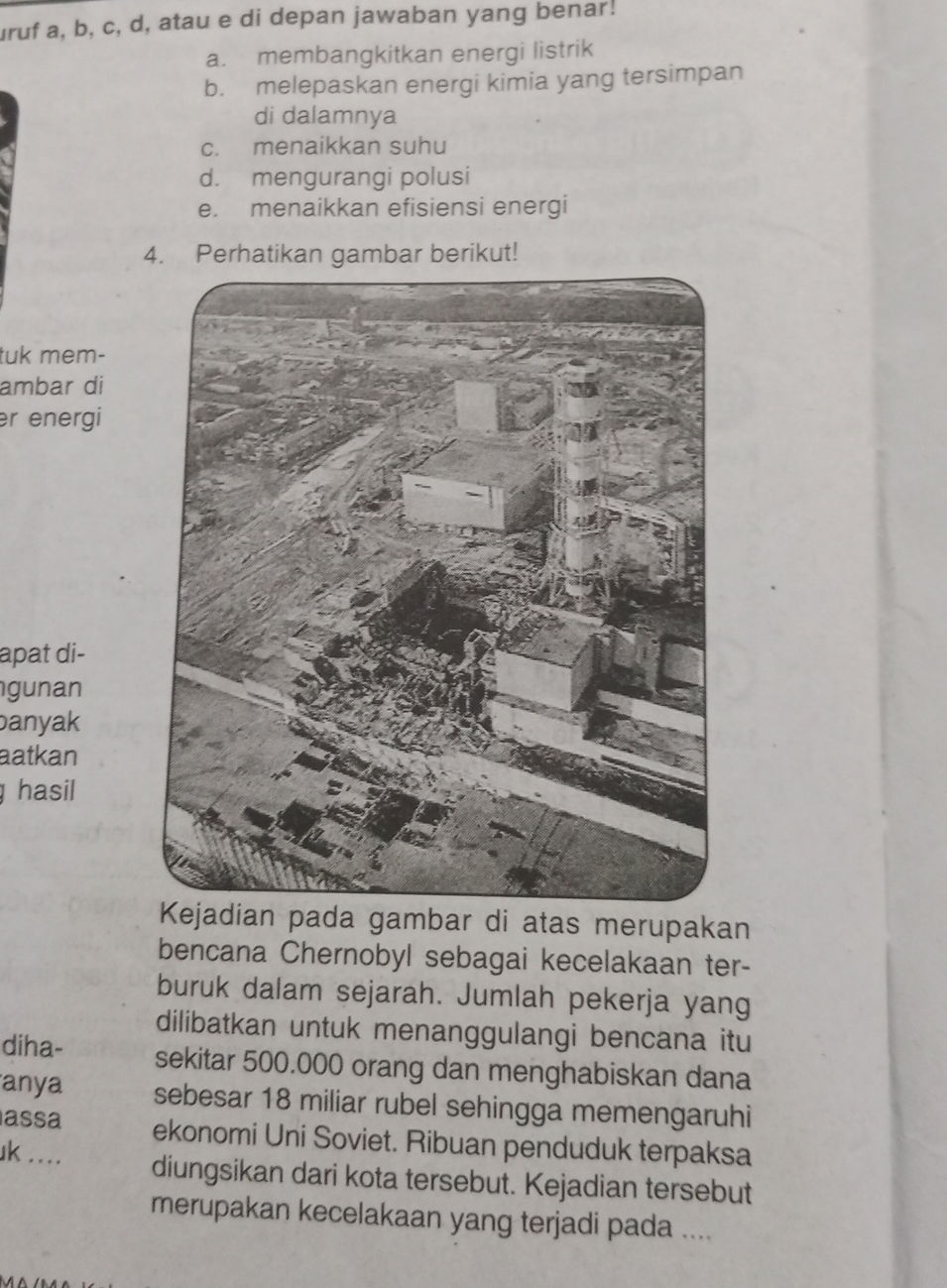 uruf a, b, c, d, atau e di depan jawaban | StudyX
