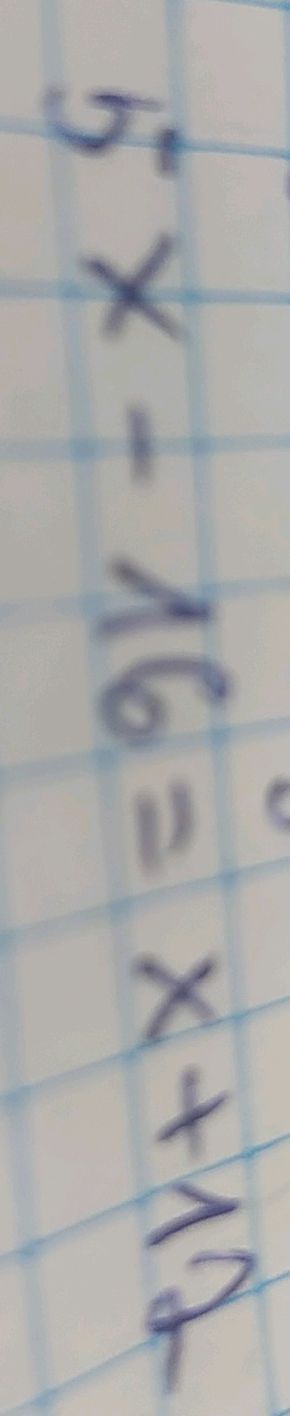 Solving Linear Equations: 5x - 16 = x + 12 | StudyX