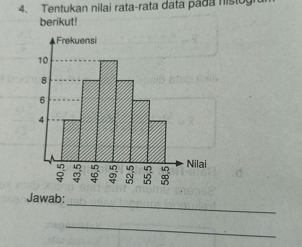 4. Tentukan nilai rata-rata data pada | StudyX